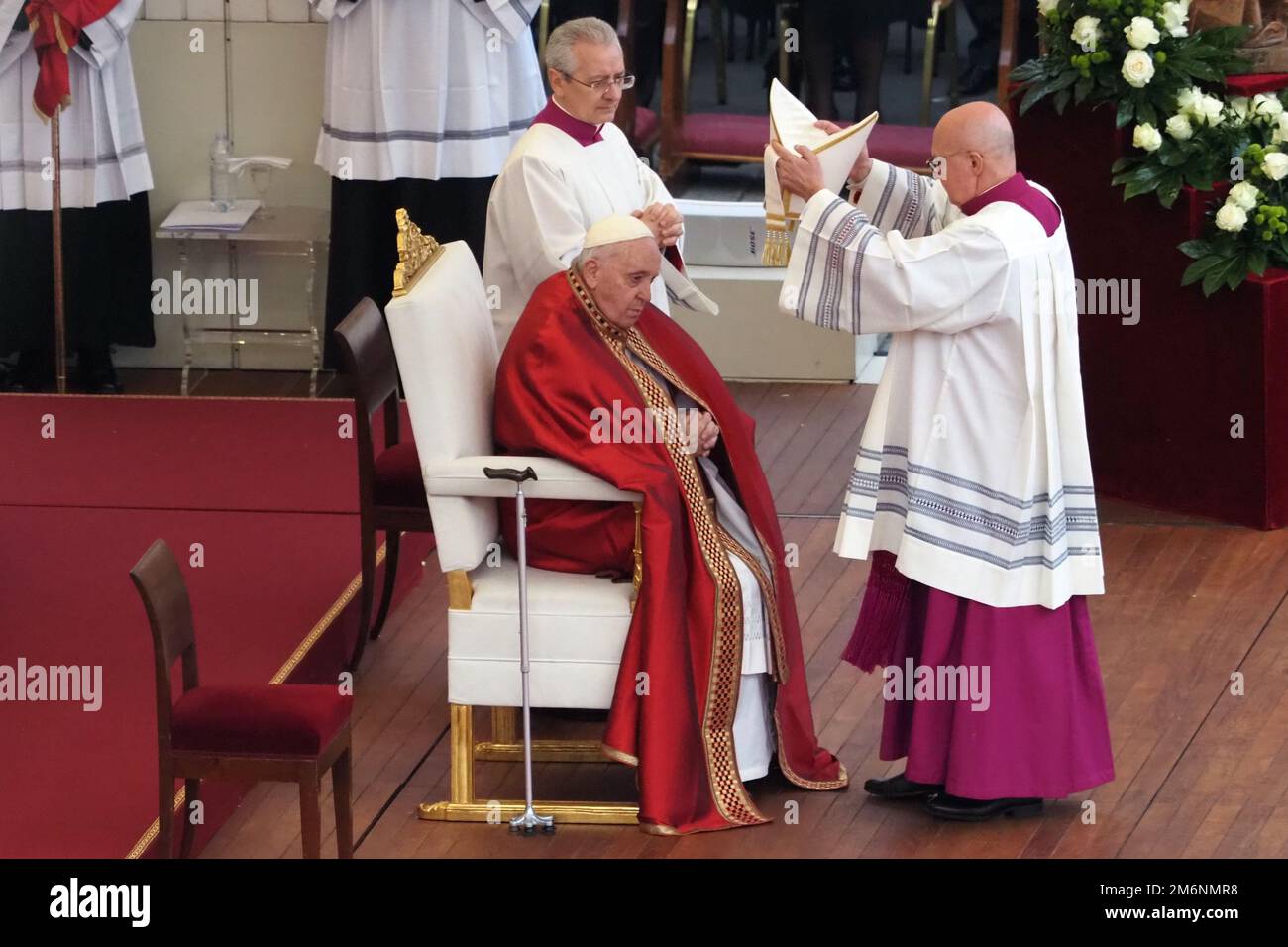 Jorge Mario Bergoglio "Pope Francis" during the funeral of Joseph ...