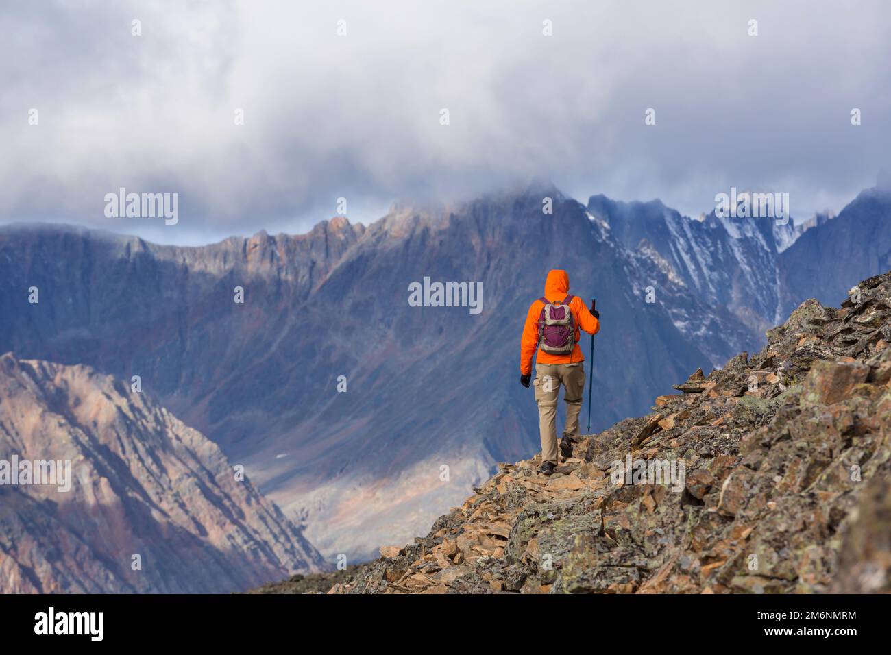 Hike in tundra Stock Photo - Alamy