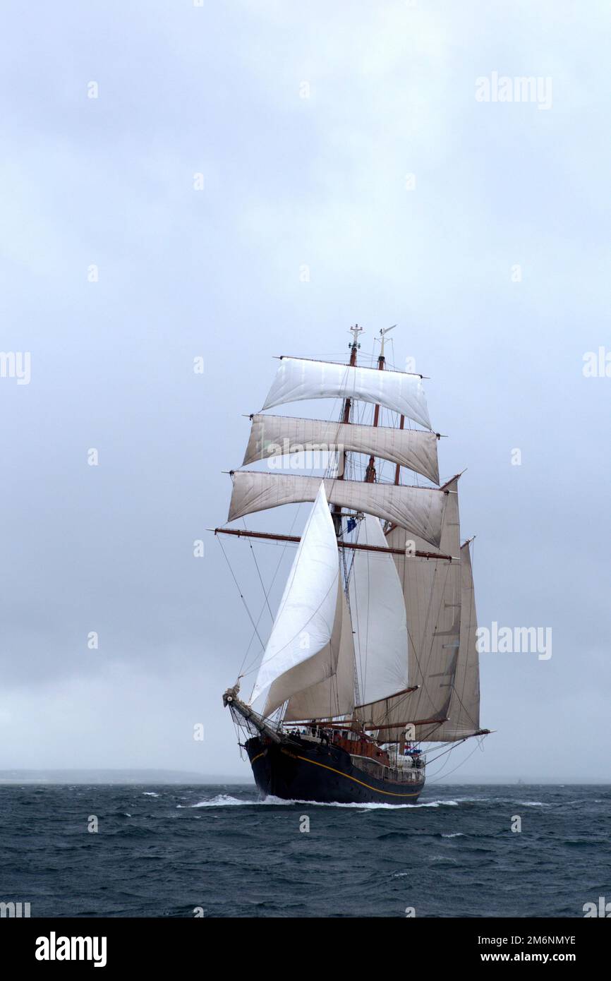 Dutch topsail schooner Gulden Leeuw, Port Rush race start, 2015 Stock ...