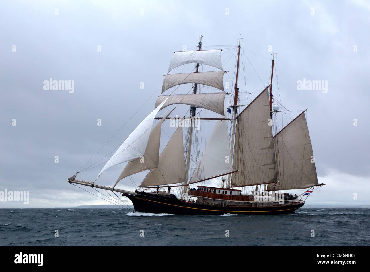 Dutch topsail schooner Gulden Leeuw, Port Rush race start, 2015 Stock ...