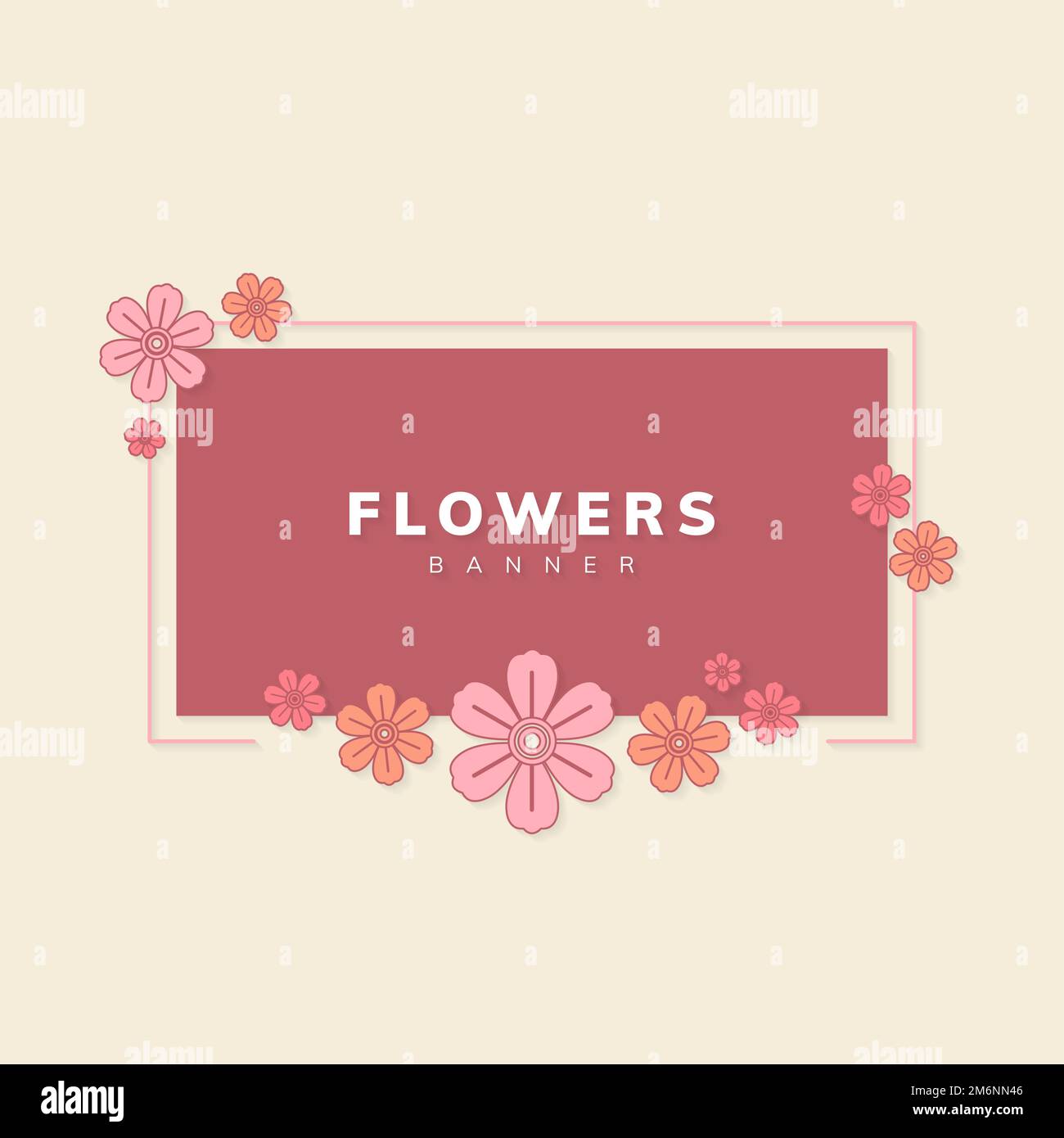 Square spring flower badge vector Stock Vector Image & Art - Alamy