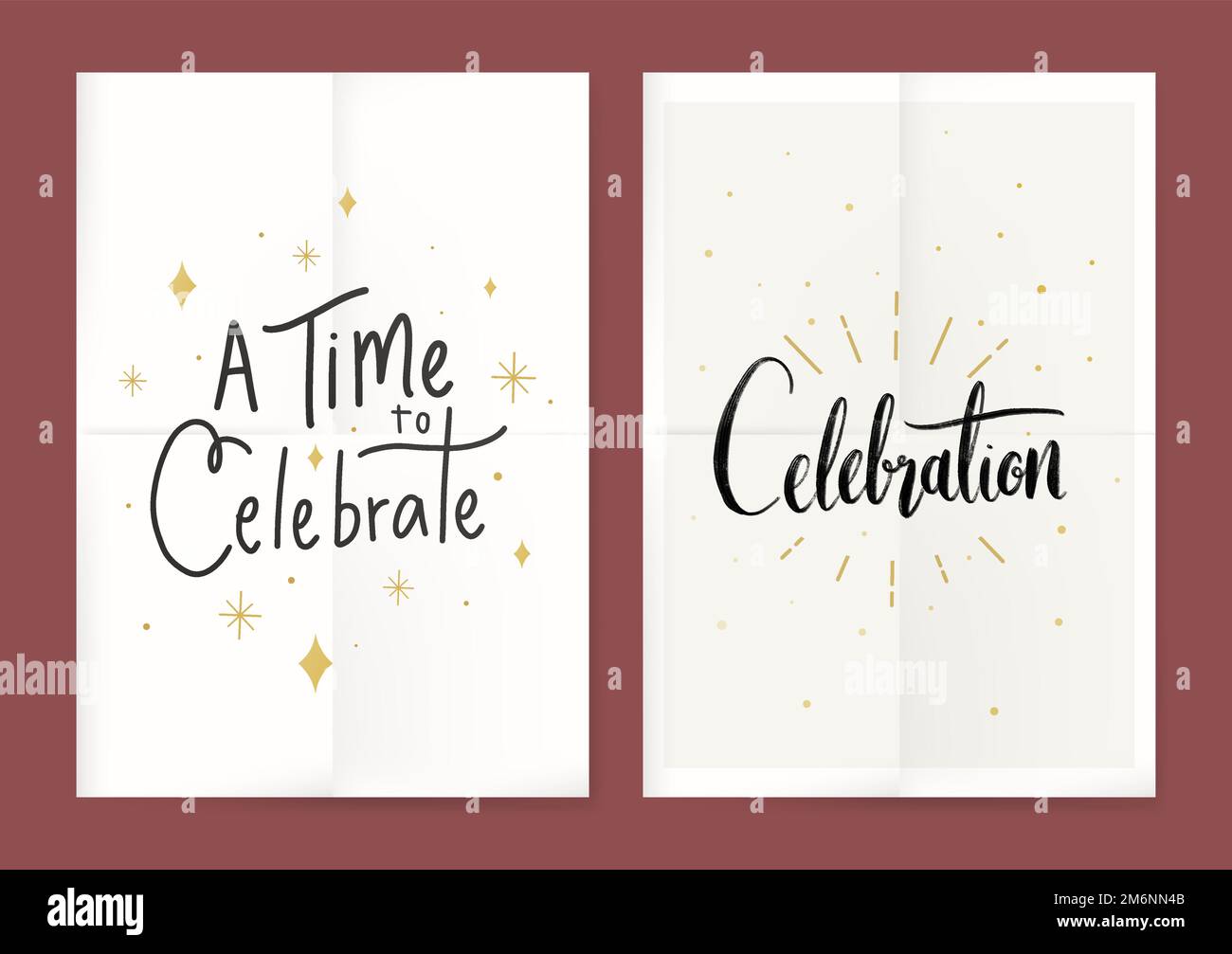 Celebration card set typography vector Stock Vector Image & Art - Alamy