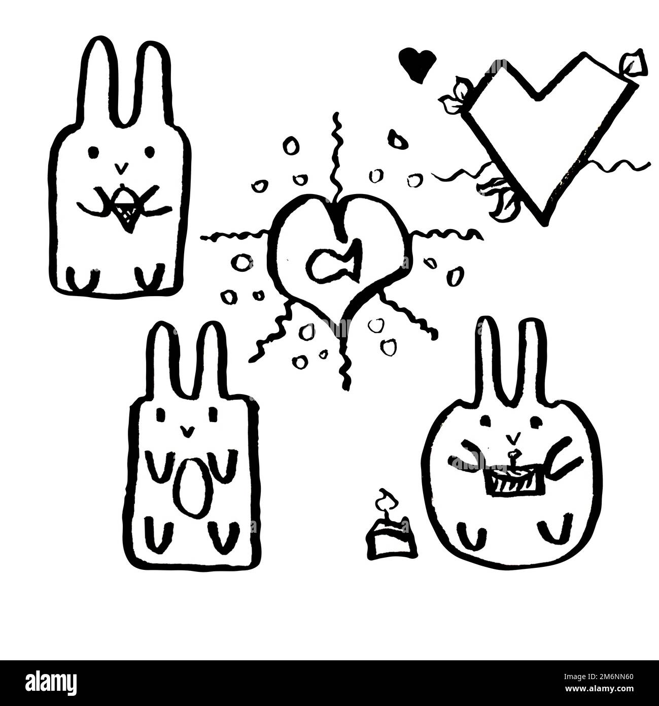 Rabbit icon set isolated on white background Stock Photo - Alamy