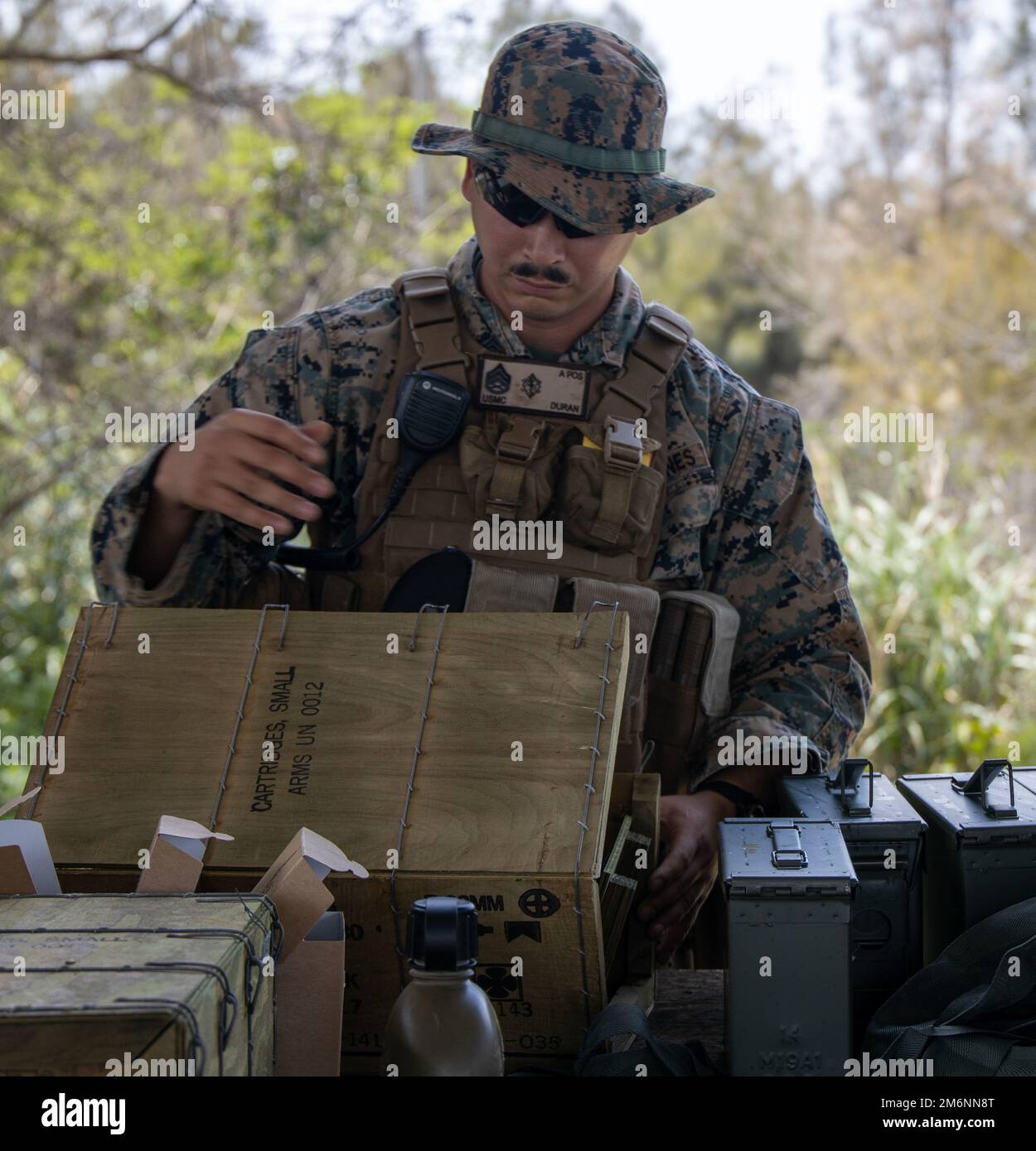 U.S. Marine Corps Staff Sgt. Robert Duran, a network chief with 7th Communication Battalion, III ...