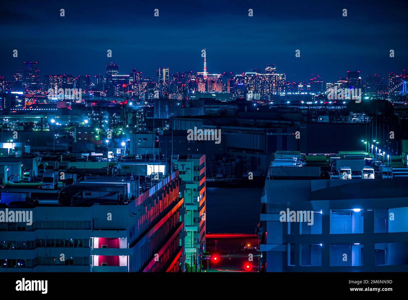 Tokyo night view seen from the Keihin region Stock Photo - Alamy
