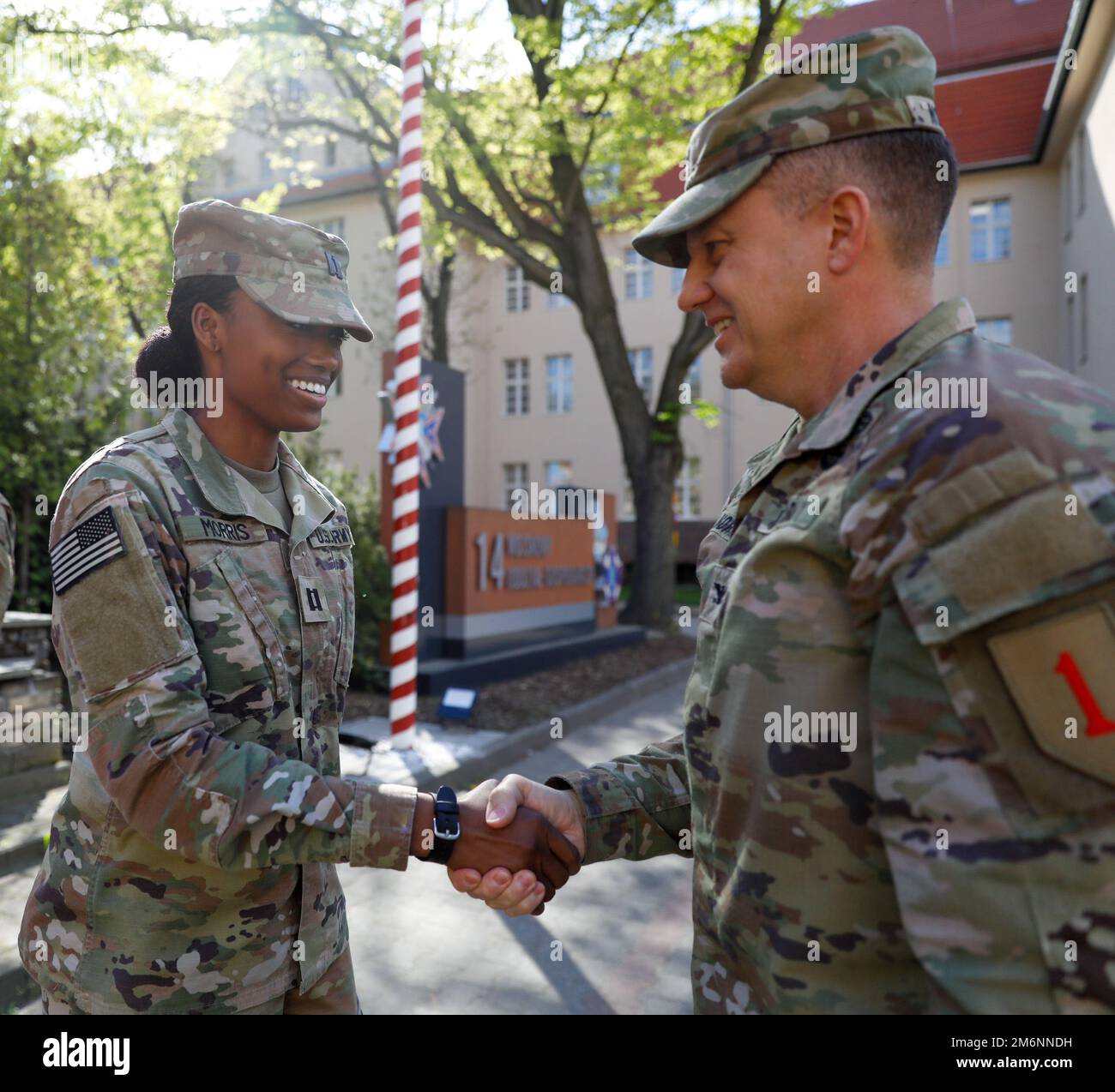 U.S. Army Col. Geoffrey A. Norman, right, deputy commanding officer ...