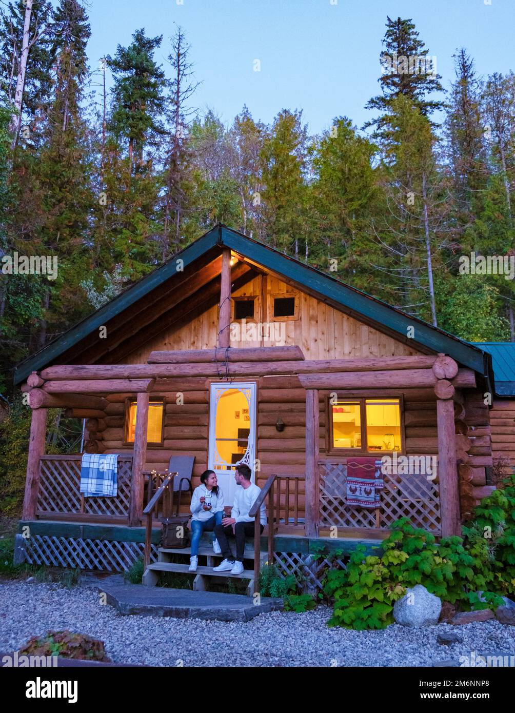 Wooden hut in an autumn forest , cabin off grid , wooden cabin woods ...