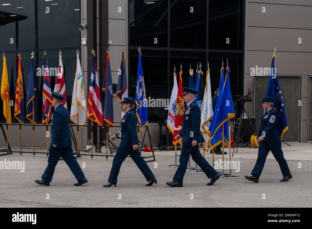 U.S. Air Force Lt. Gen. Marshall Brad Webb (front), Commander, Air ...