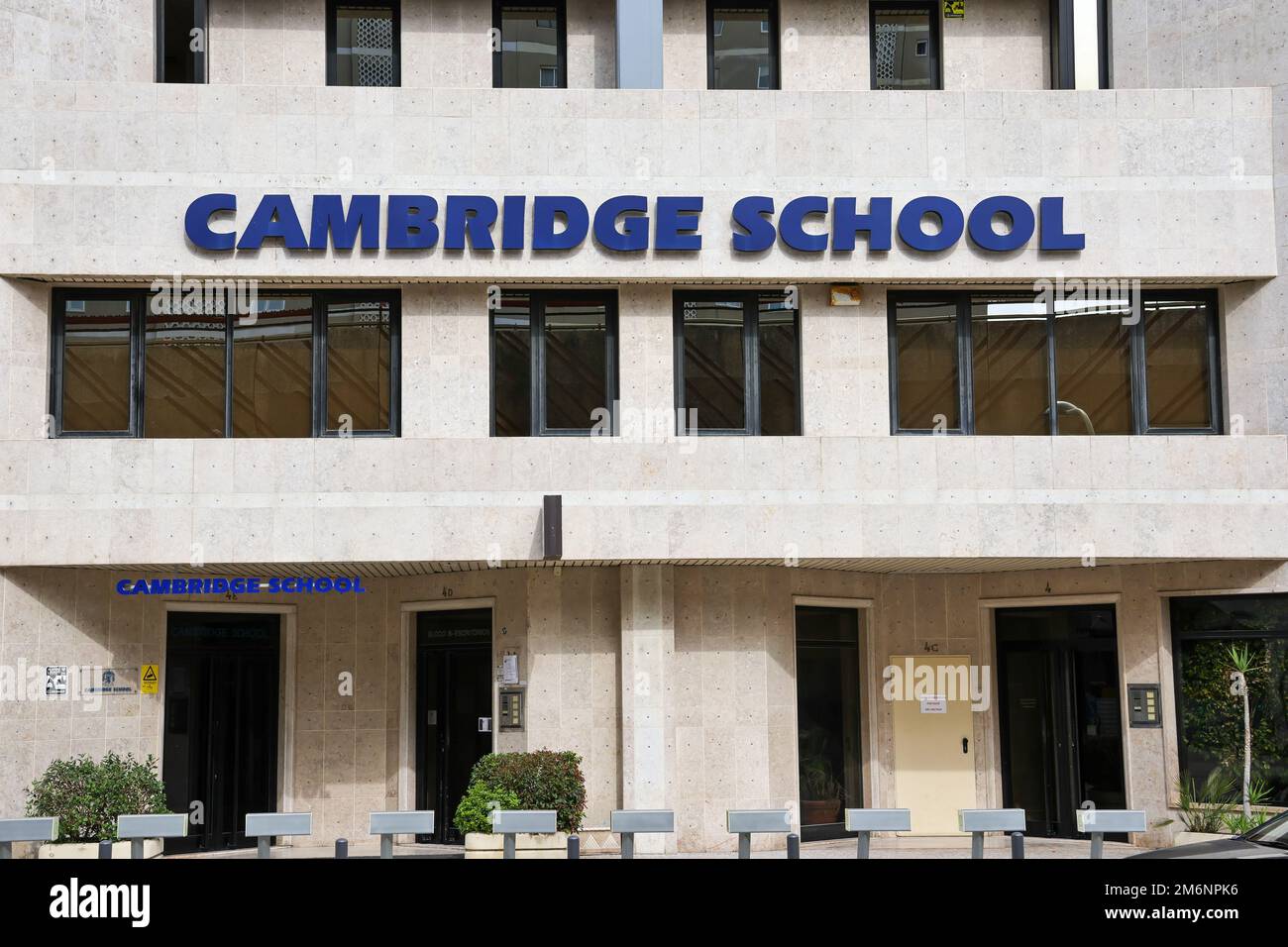 The Cambridge School building entrance in Lisbon, Portugal Stock Photo ...