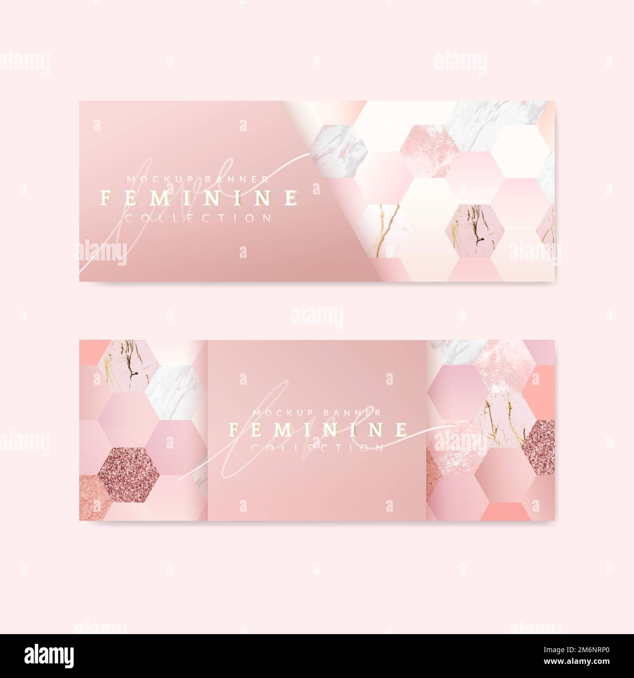 Pink feminine geometric banner vectors set Stock Vector Image & Art - Alamy