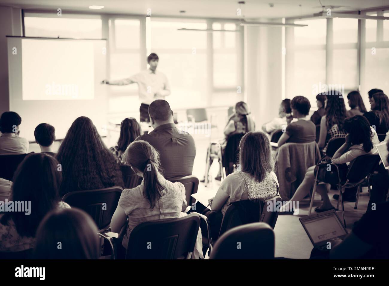 Business and entrepreneurship symposium. Speaker giving a talk at ...