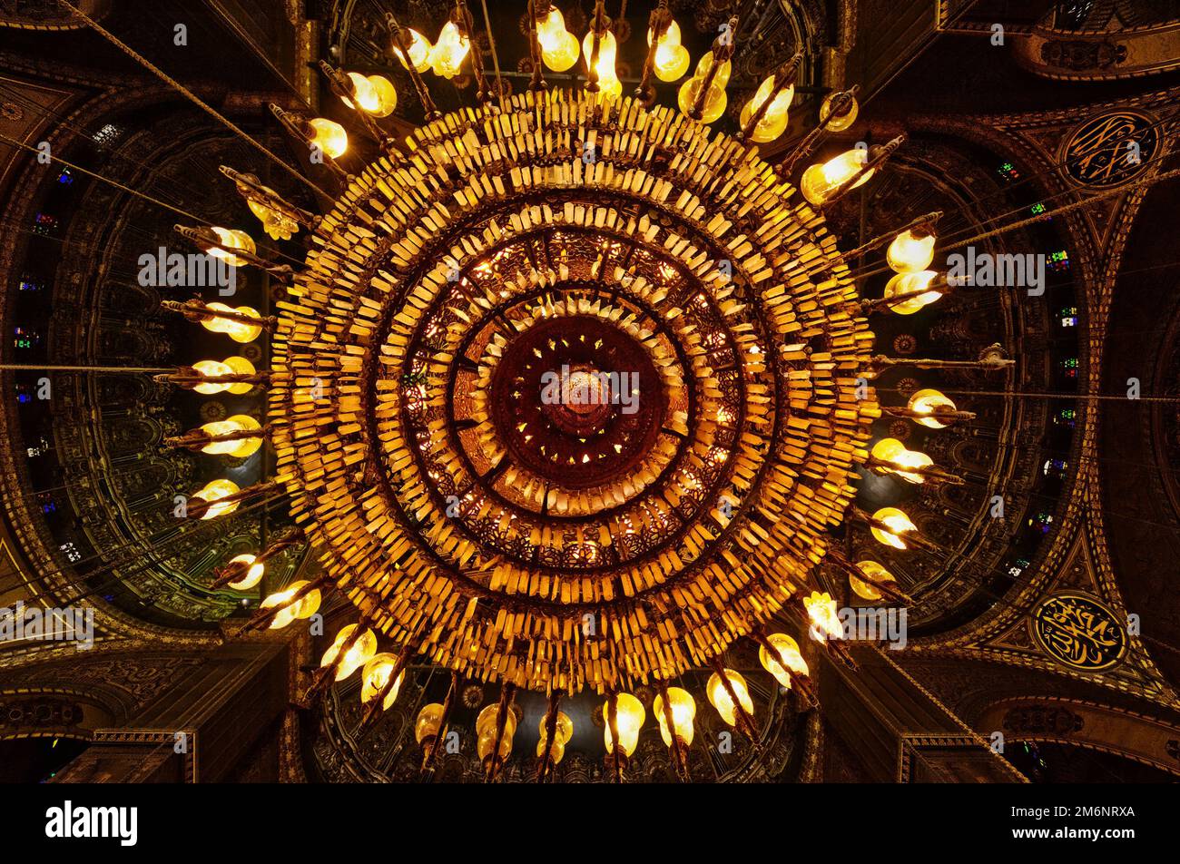 Interior - Chandelier - Al-Azhar Mosque - Cairo Stock Photo - Alamy