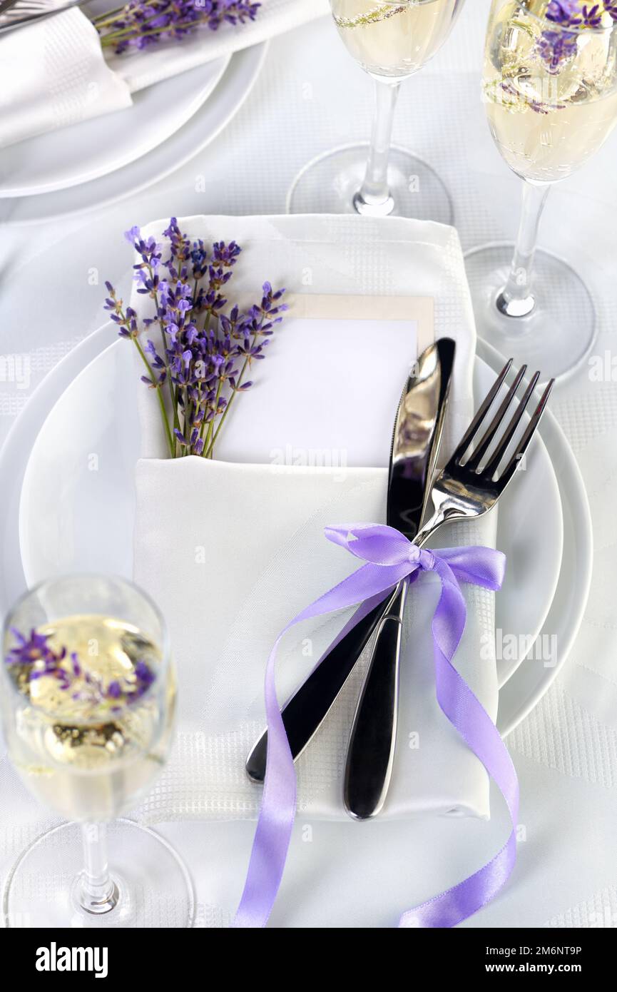 Table setting in Provence style Stock Photo - Alamy