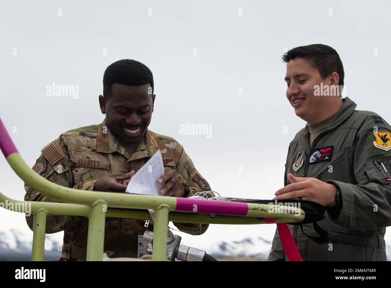 U.S. Air Force Capt. Johnlewis Elliot and Capt. Andrew Sanchez, KC-135 ...