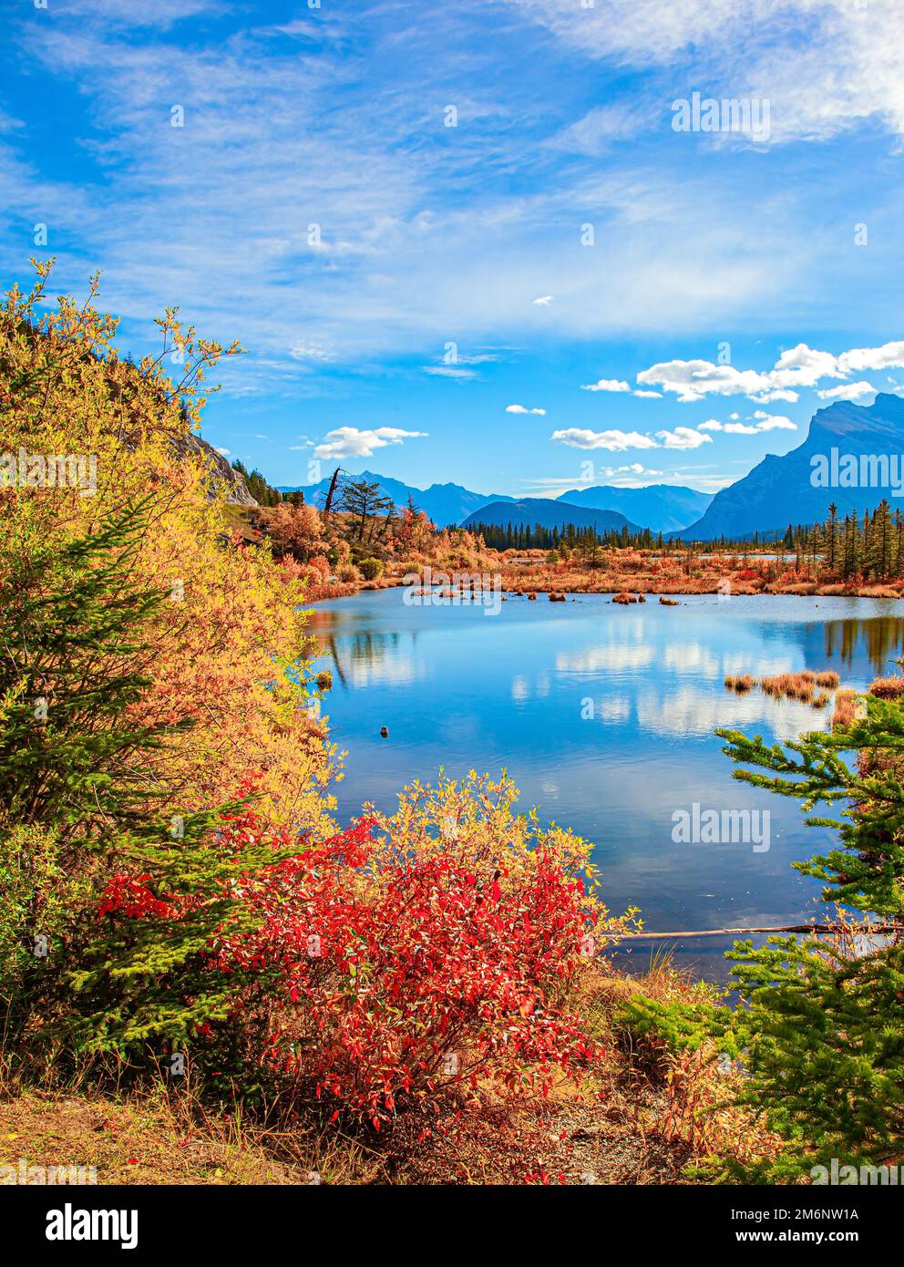 The smooth water of Lake Vermillon Stock Photo - Alamy