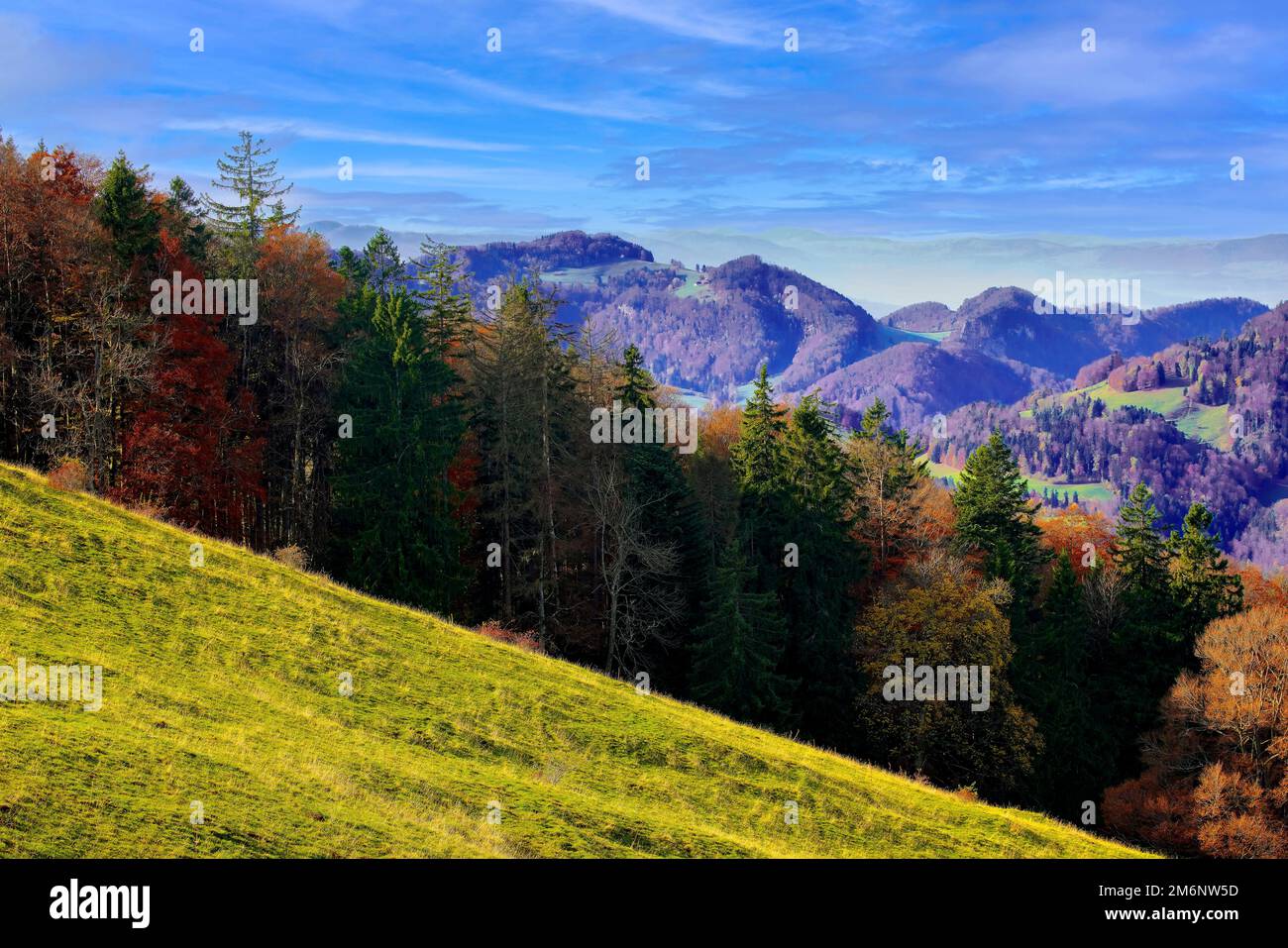 Panoramic view from the mountains above the Regional Nature Park Thal ...