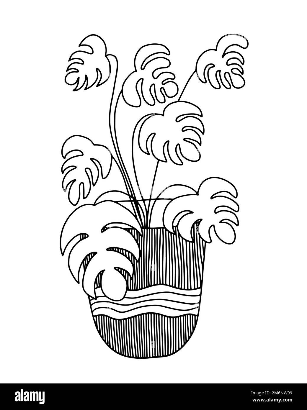 Monstera plant vector doodle Stock Vector Image & Art - Alamy