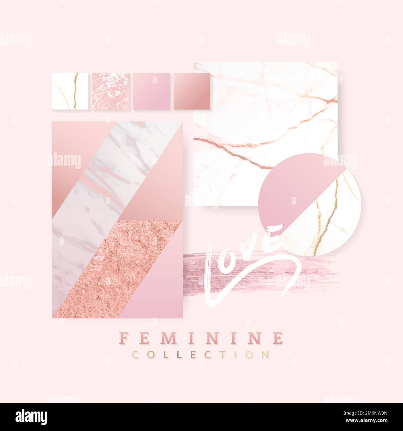Pink feminine geometric background vectors set Stock Vector Image & Art ...