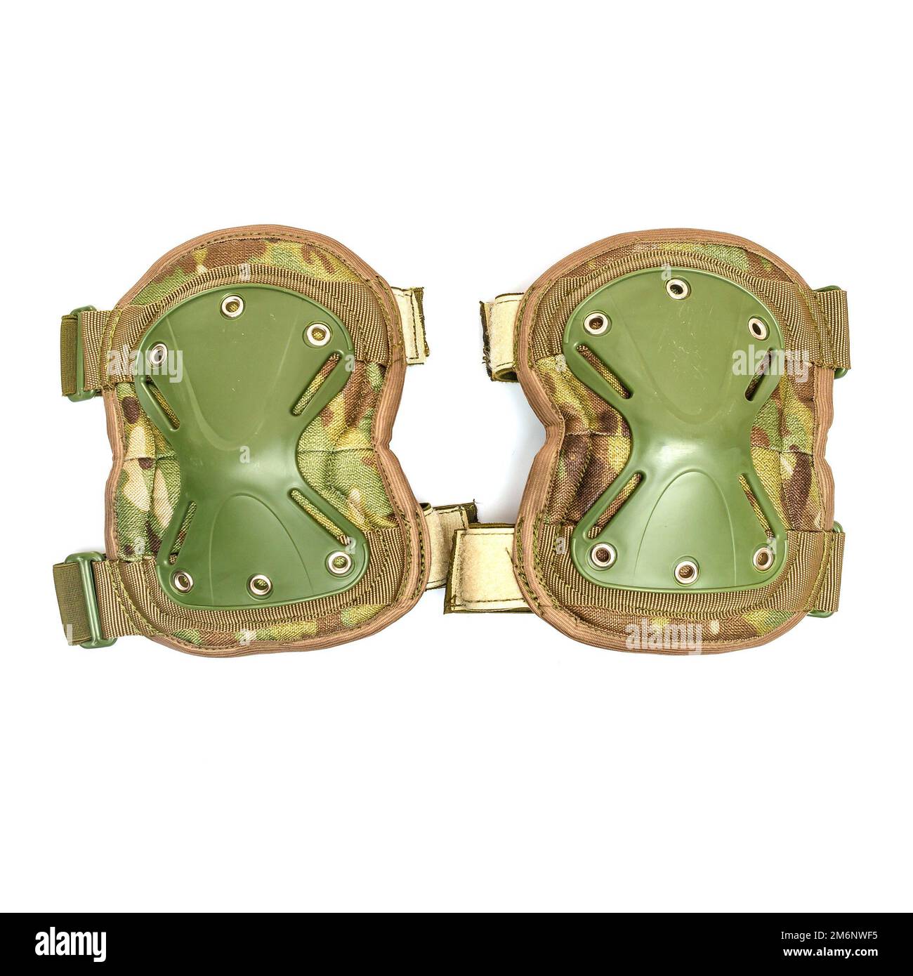 Plastic knee pads for the military on a white background Stock Photo ...