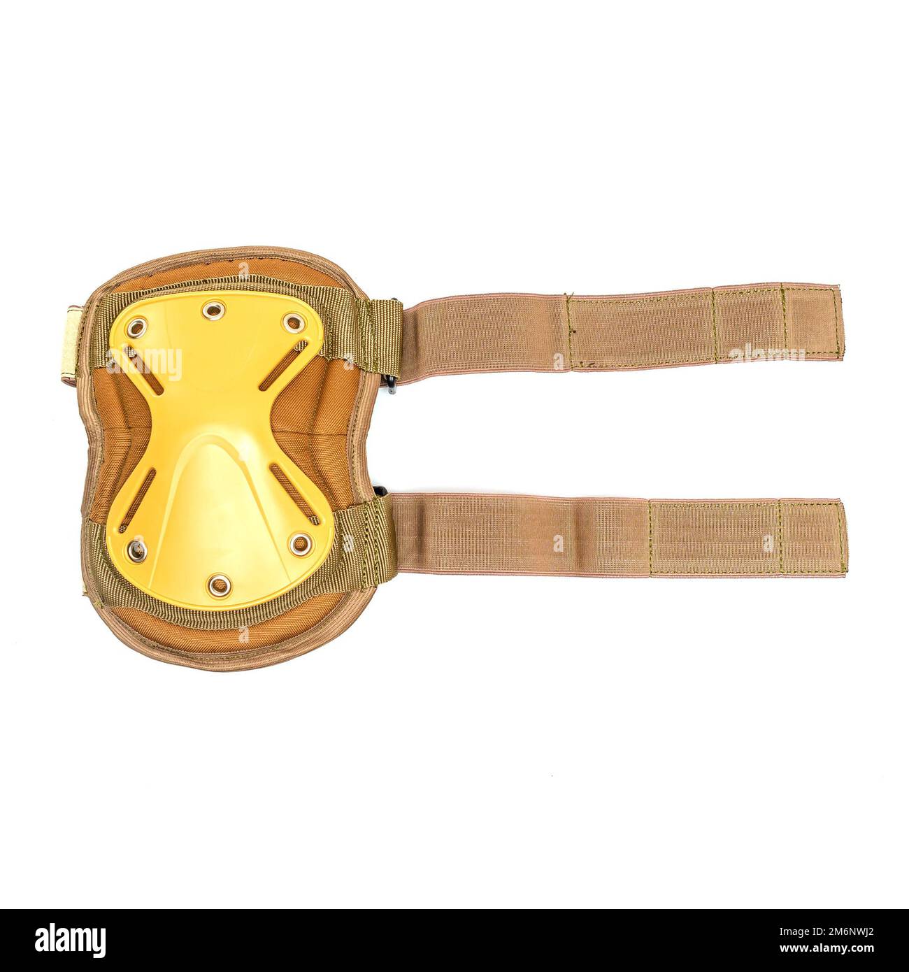 Plastic knee pad for military on white background Stock Photo - Alamy