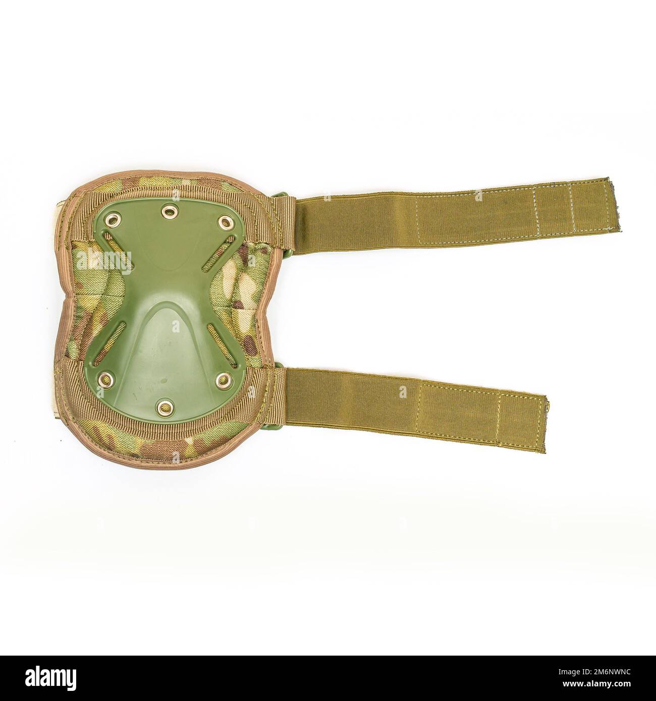 Plastic knee pad for military on white background Stock Photo - Alamy