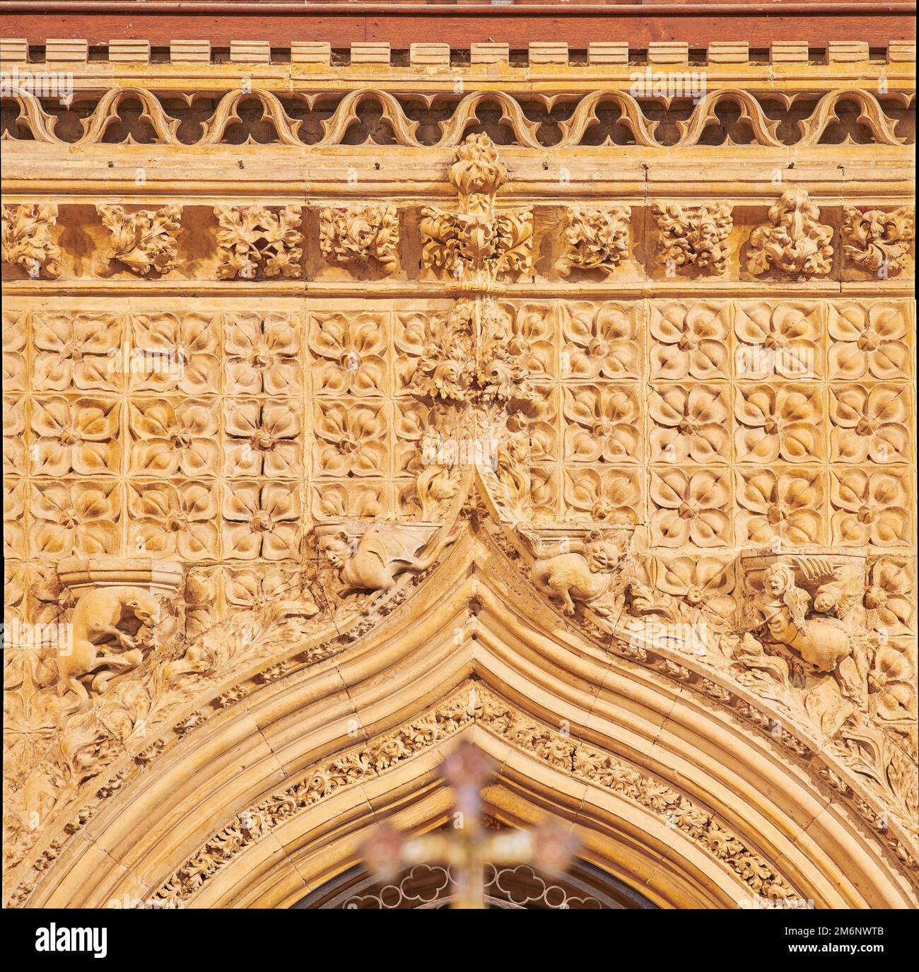 Detail of the choir or rood screen, built in the 1330s, at the ...