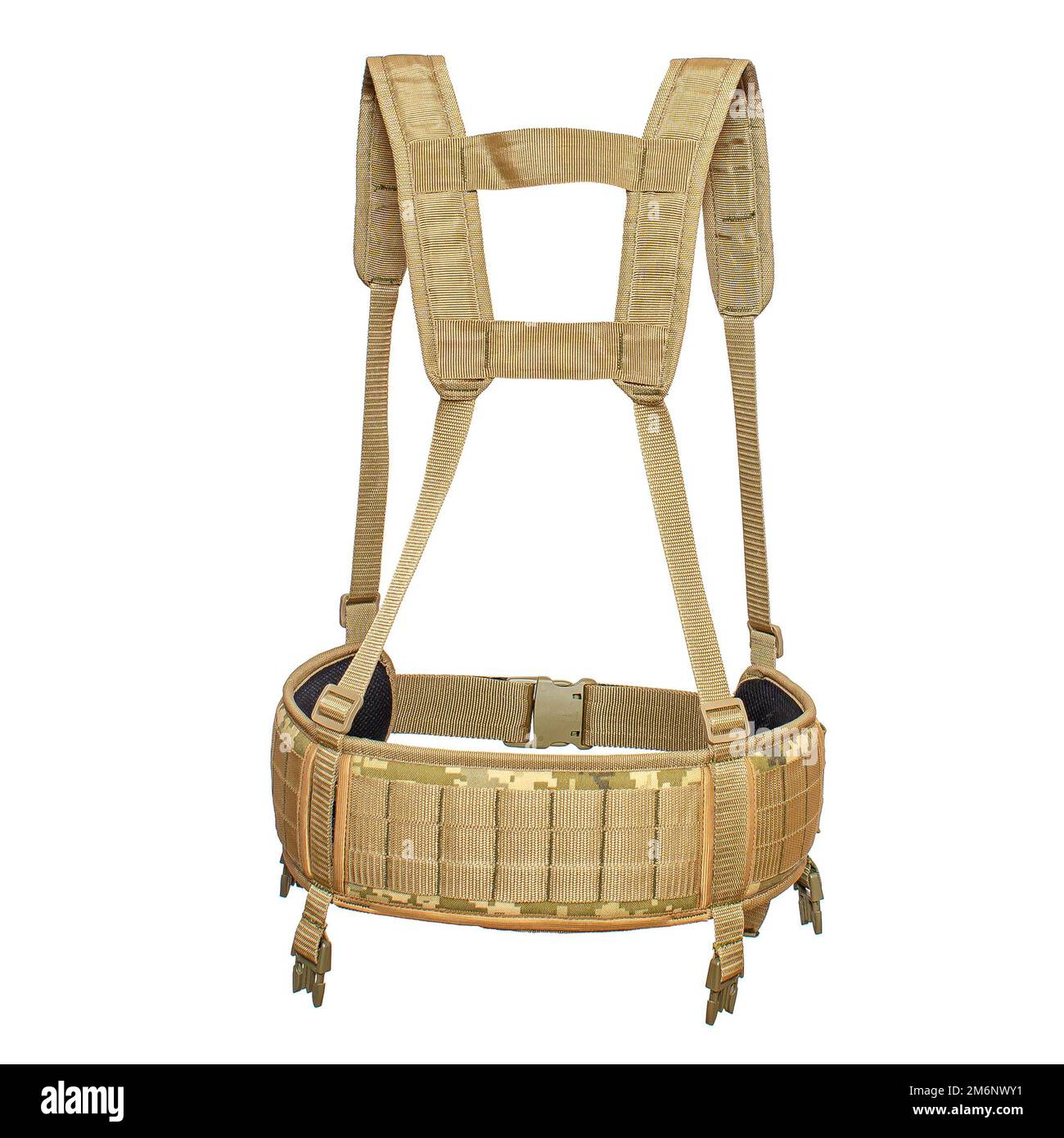 Yellow military life jacket on white background Stock Photo - Alamy