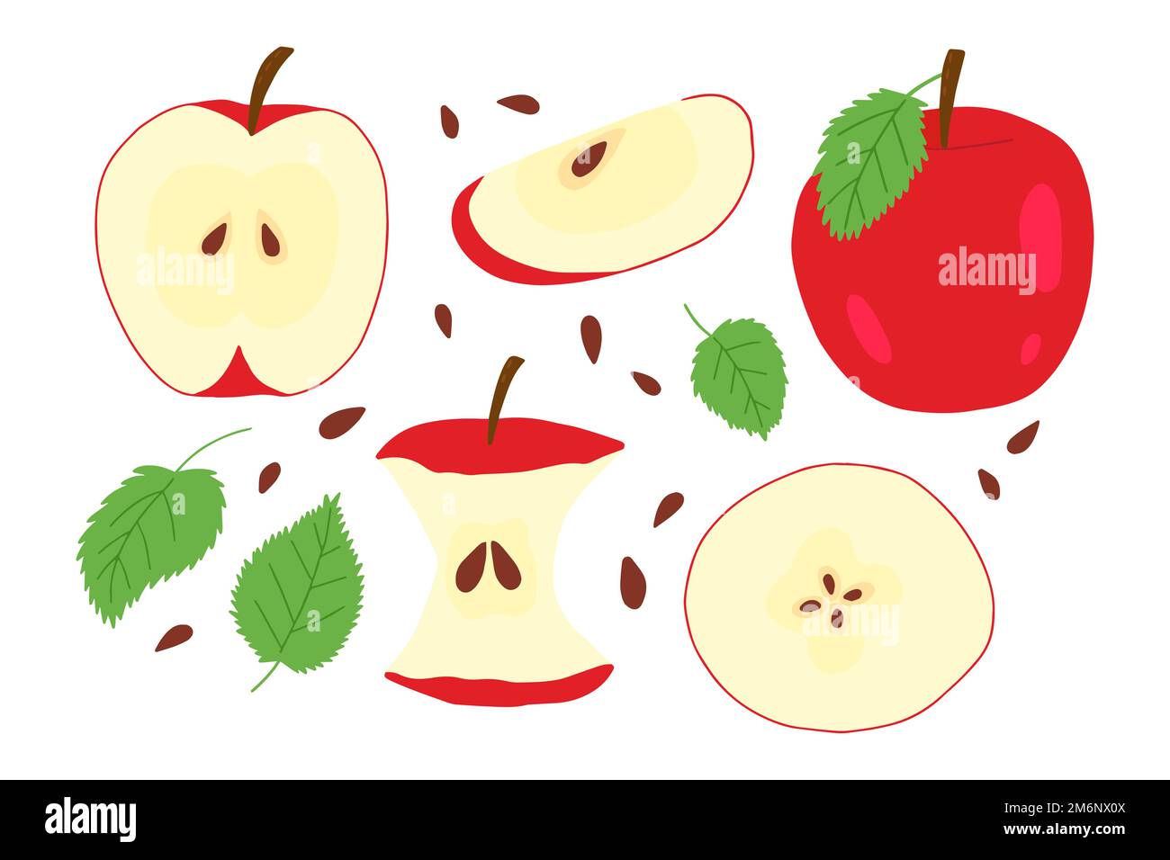 Red apple vector set Stock Vector Image & Art - Alamy