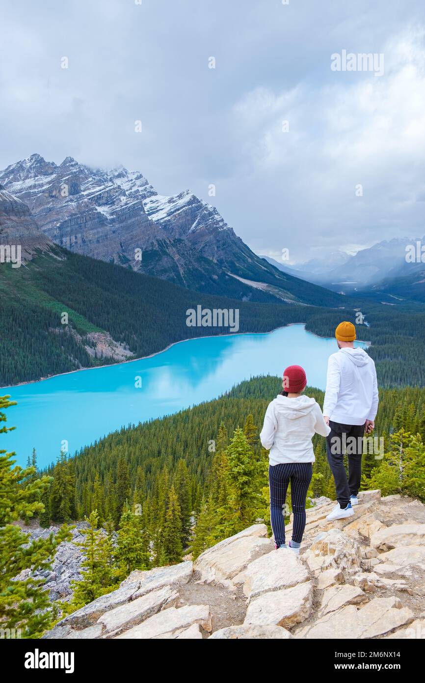 Lake Peyto in Banff National Park, Canada. Mountain Lake as a fox head ...