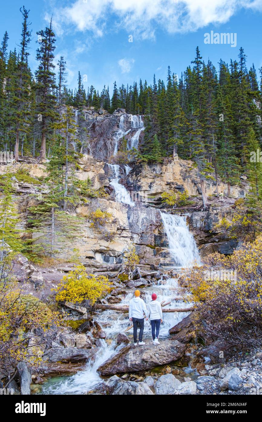 Tangle Creek Falls in Jasper National Park, Canada during Autumn ...