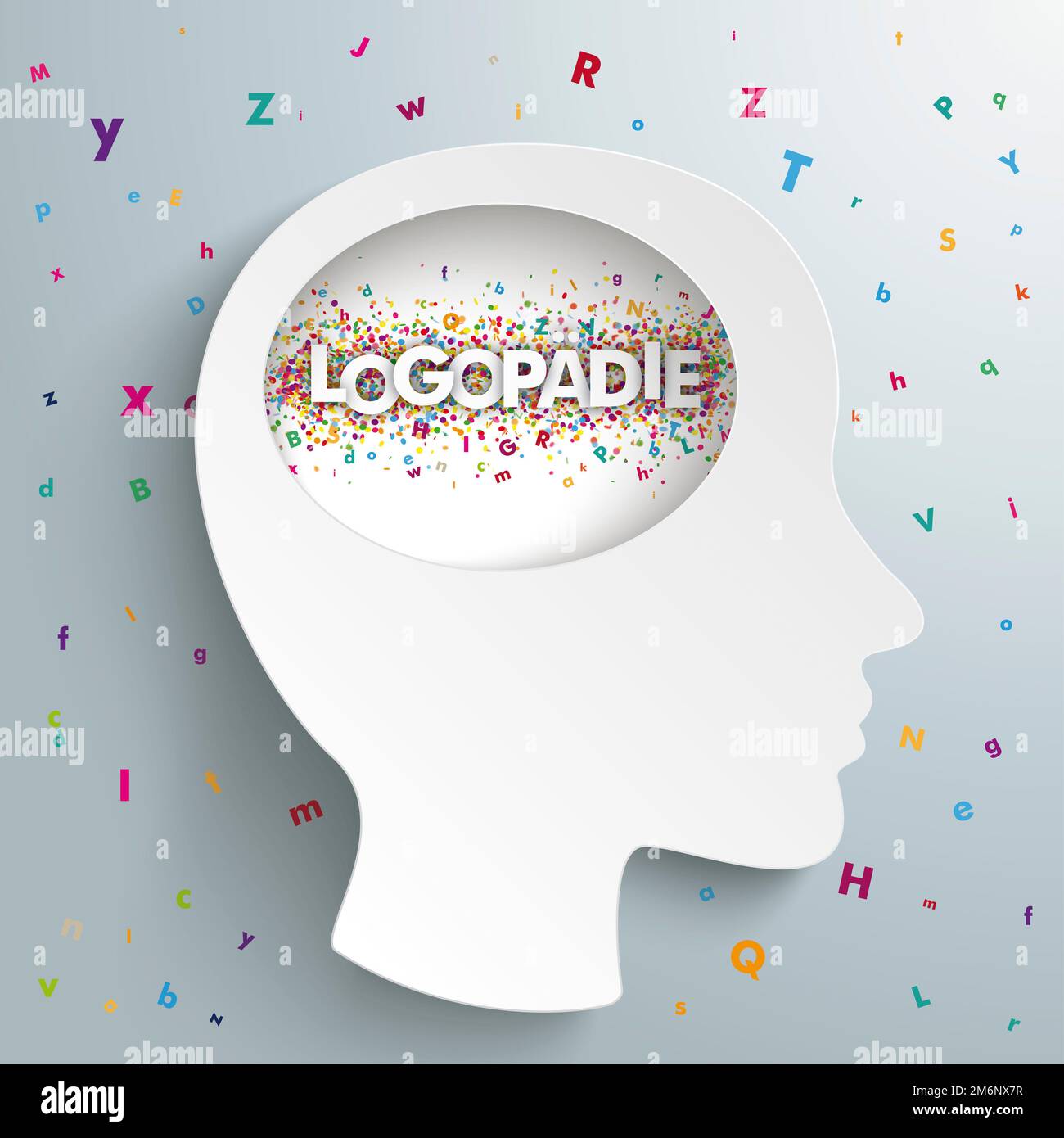 Human Head Brain Logopedics Stock Photo - Alamy