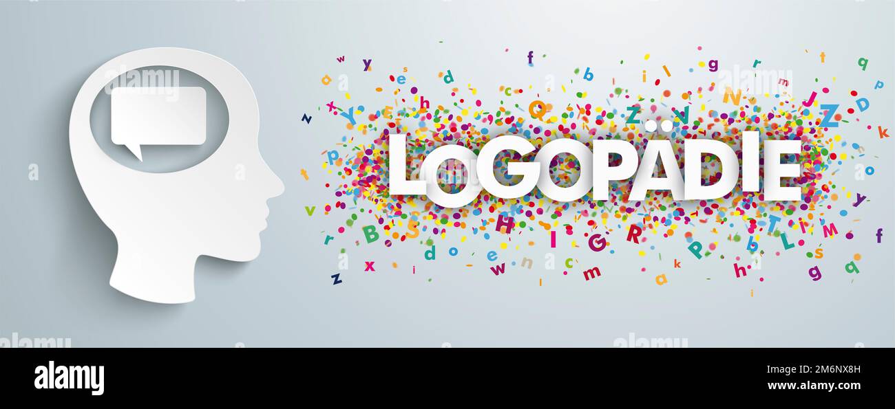 Human Head Speech Bubble Logo Header Stock Photo - Alamy