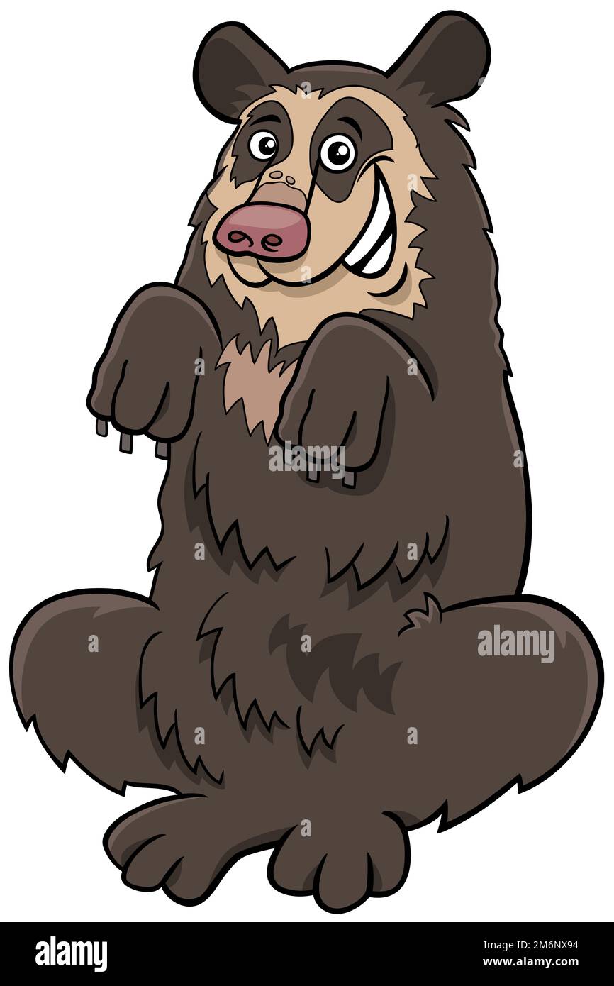 Cartoon spectacled bear comic animal character Stock Photo - Alamy