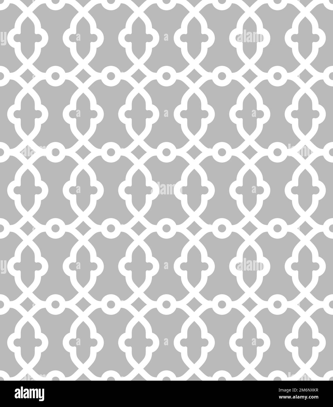 Seamless ornament in arabian style. Geometric abstract gray and white ...