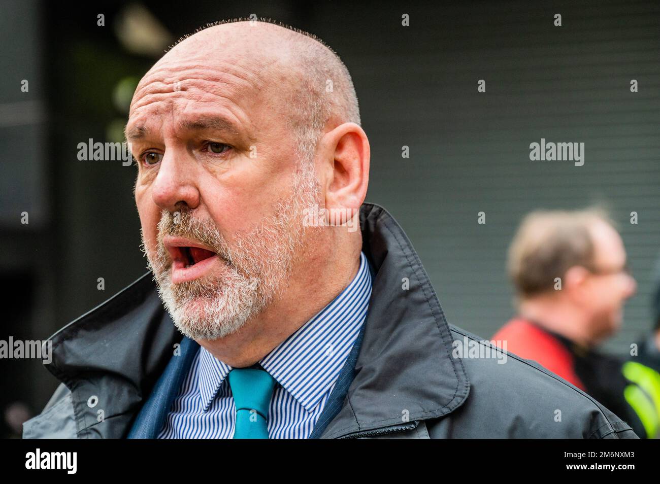 London, UK. 5th Jan, 2023. Mick Whelan, General Secretary of ASLEF ...