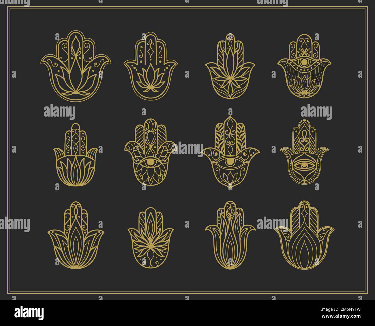 Hamsa symbol hand Fatima for protection from the evil eye. Graphic ...