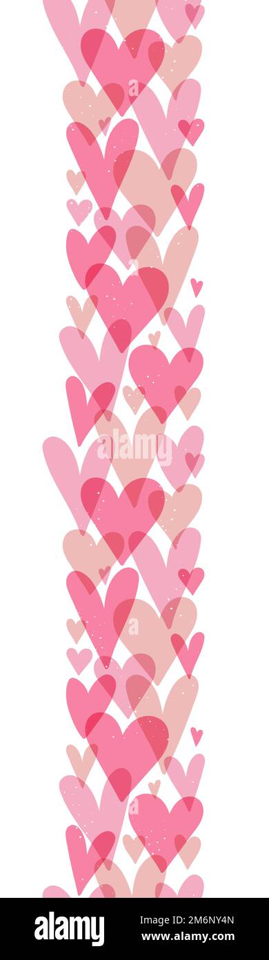 Cute hand drawn hearts seamless pattern, lovely romantic background ...