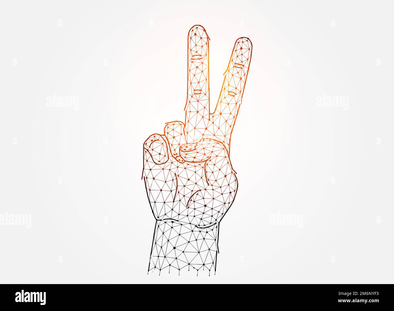 Peace concept art. Polygonal vector illustration of a hand showing a ...