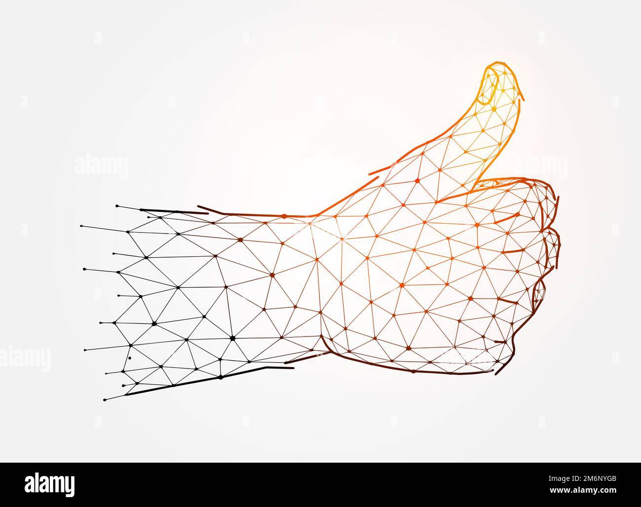 Approved. Hand gesture Ok low poly design. Thumb up or gesture of ...