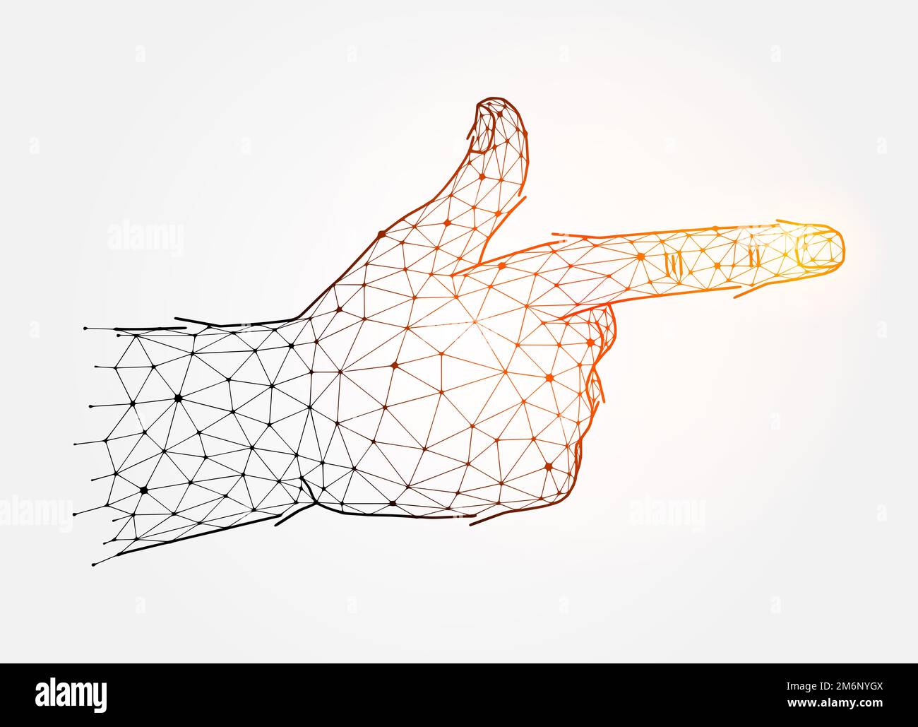 Hand shooting gesture concept art. Finger gun polygonal vector ...