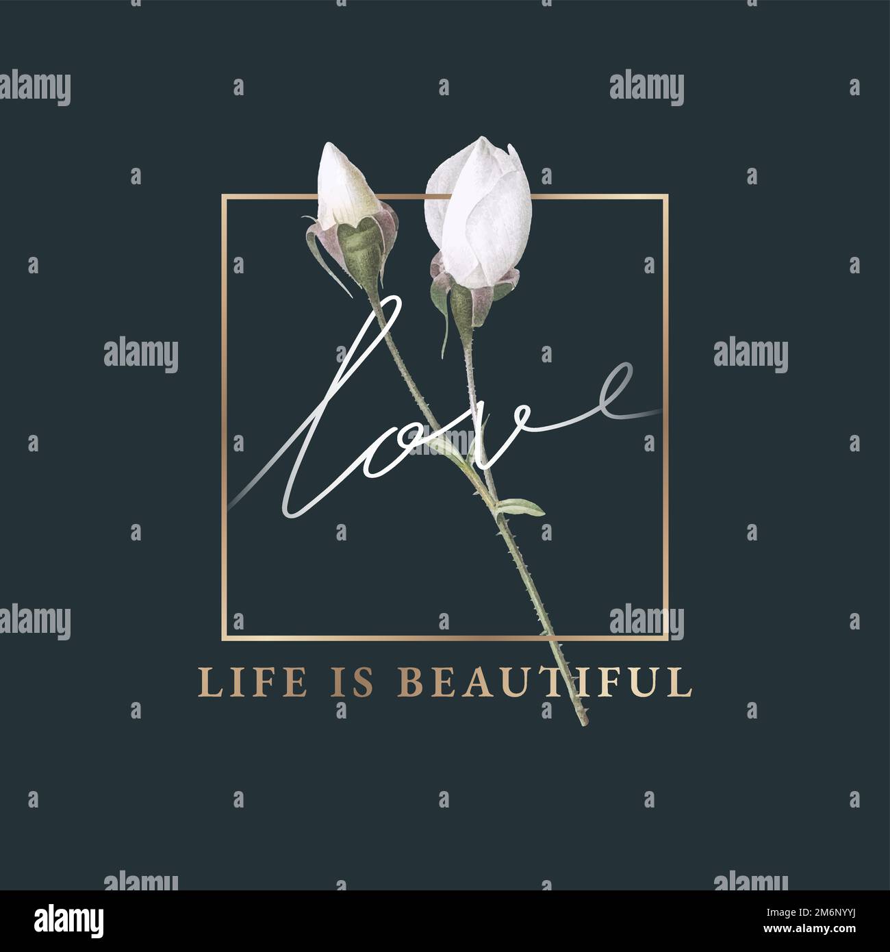 Floral love life is beautiful vector Stock Vector Image & Art - Alamy