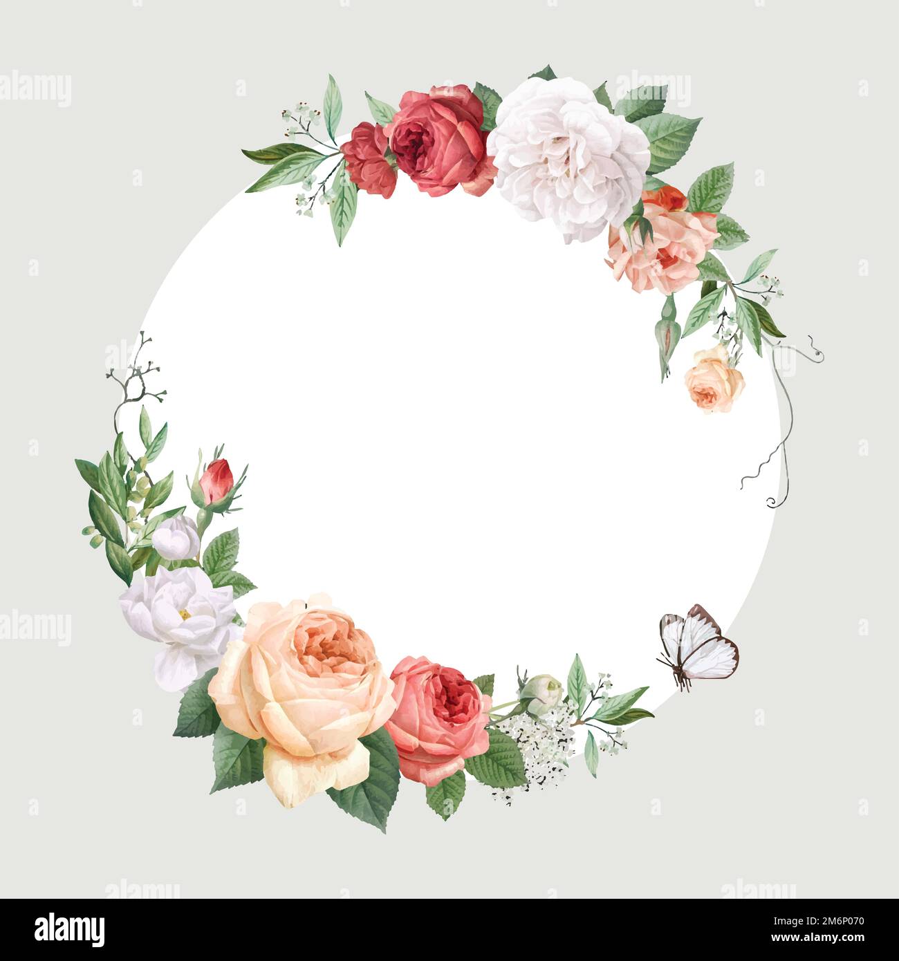 Floral wedding invitation mockup vector Stock Vector Image & Art - Alamy