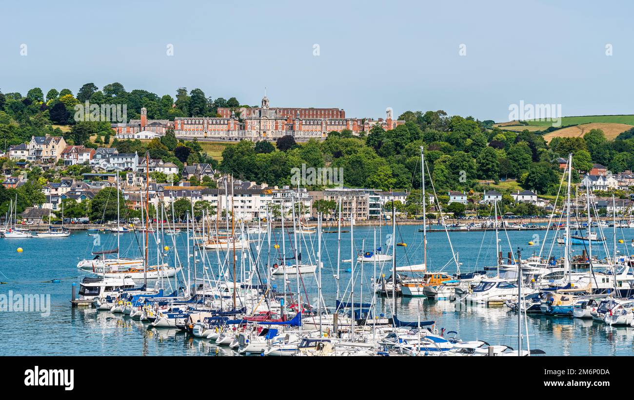 Britannia Royal Naval College in Dartmouth and River Dart, Kingswear ...