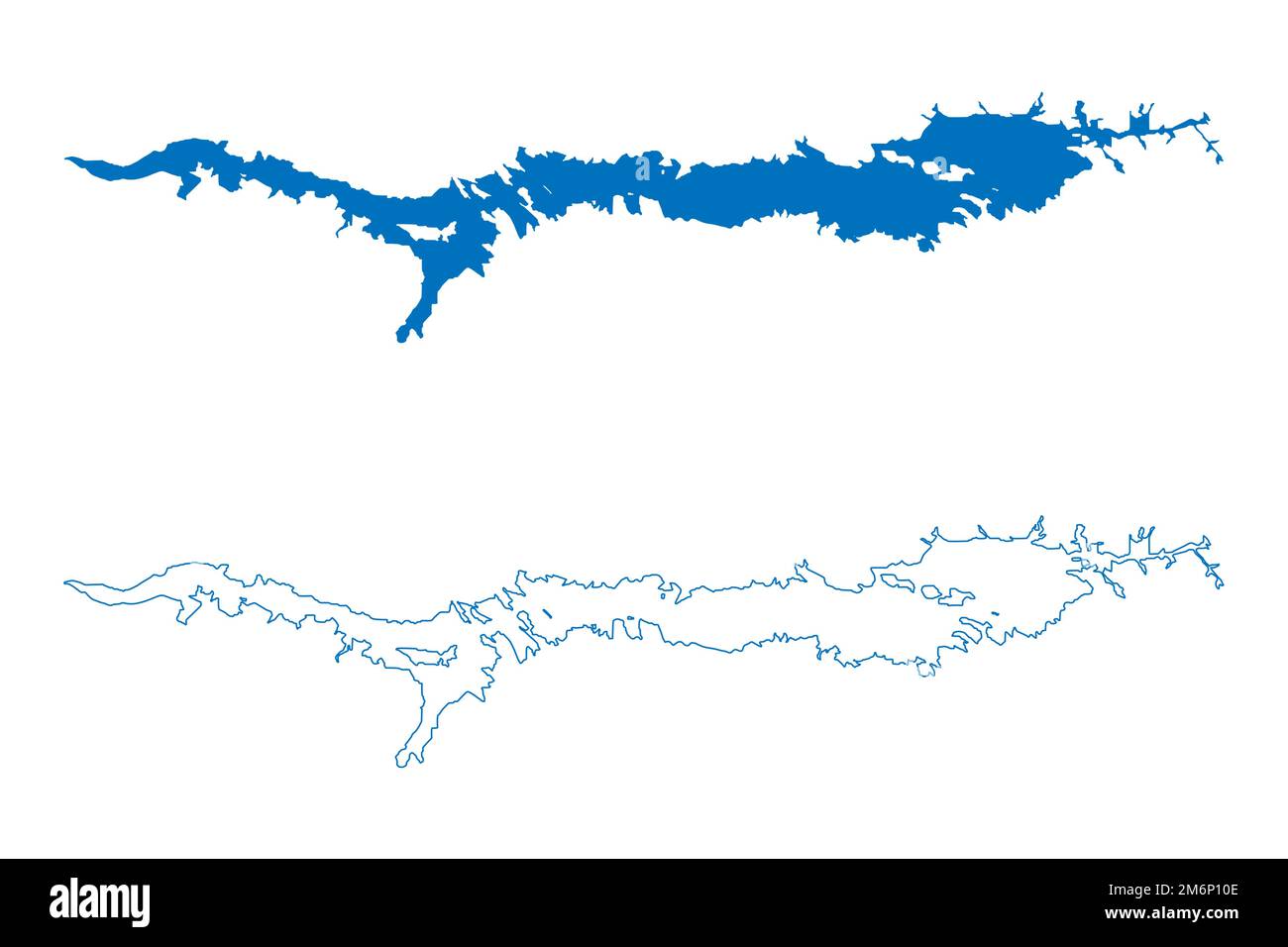 Lake Cahora Bassa (Africa, Republic of Mozambique) map vector ...