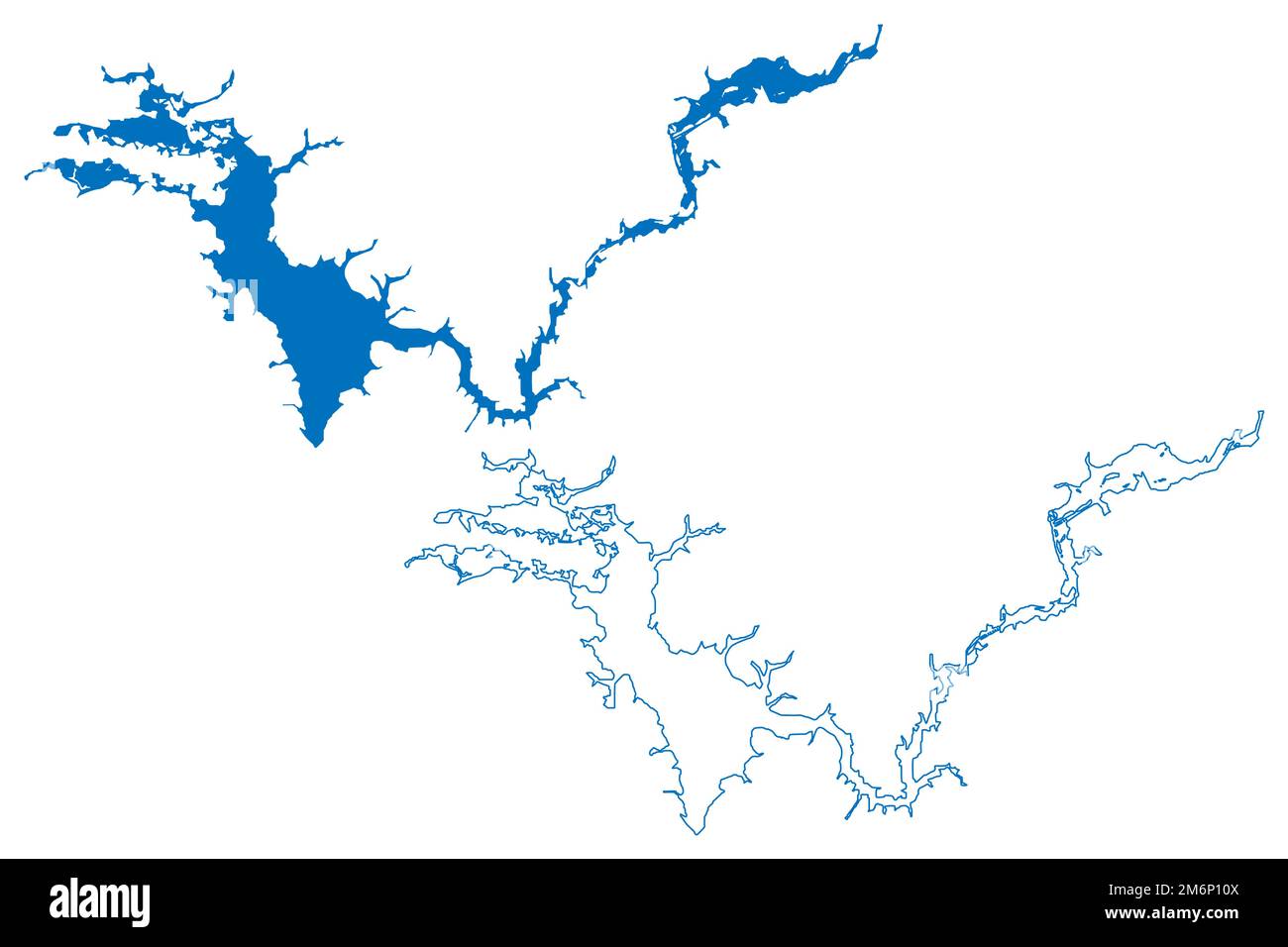 Lake Mbakaou (Africa, Republic of Cameroon) map vector illustration ...