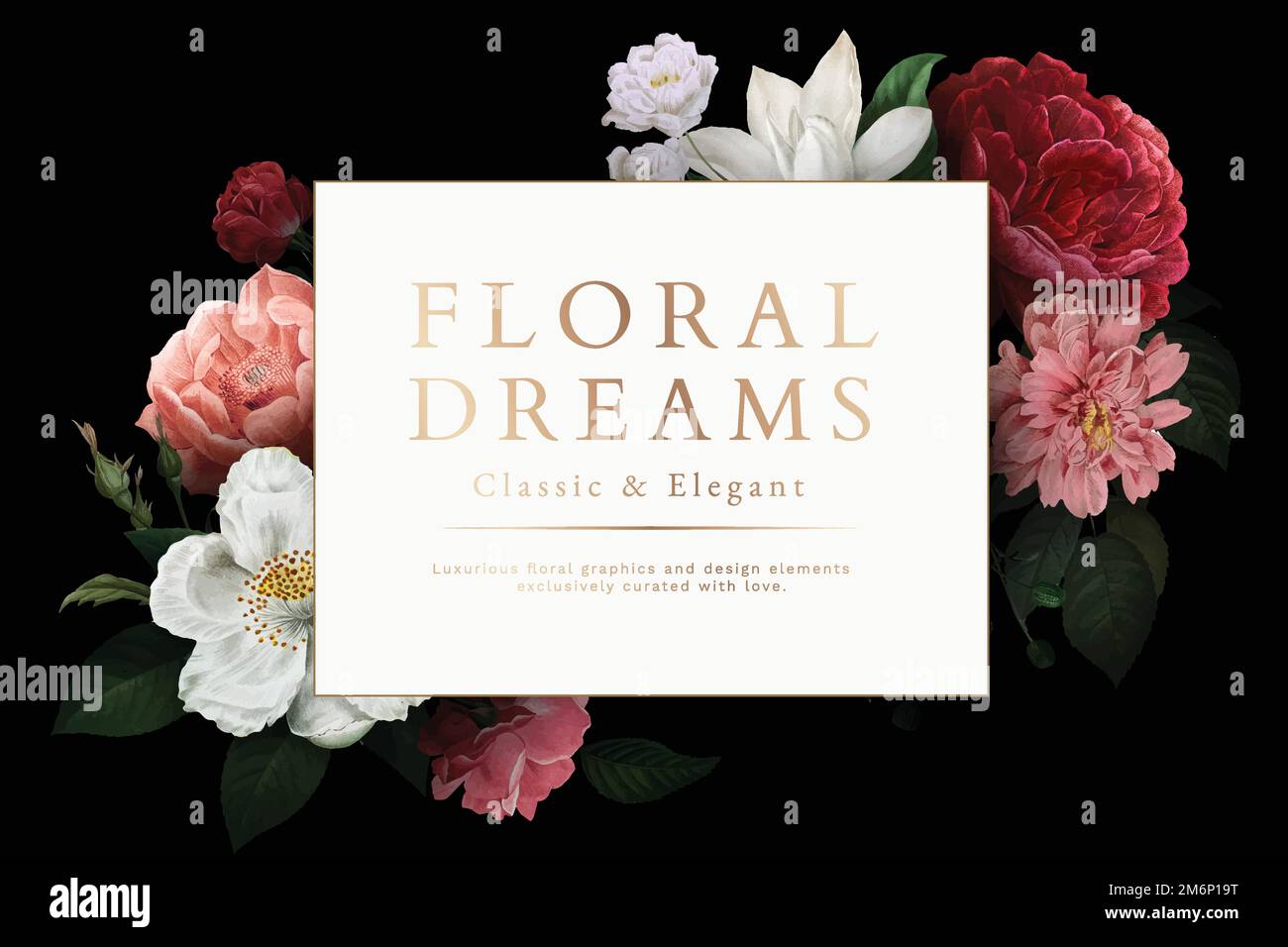 Rose and floral dreams themed background vector Stock Vector Image ...