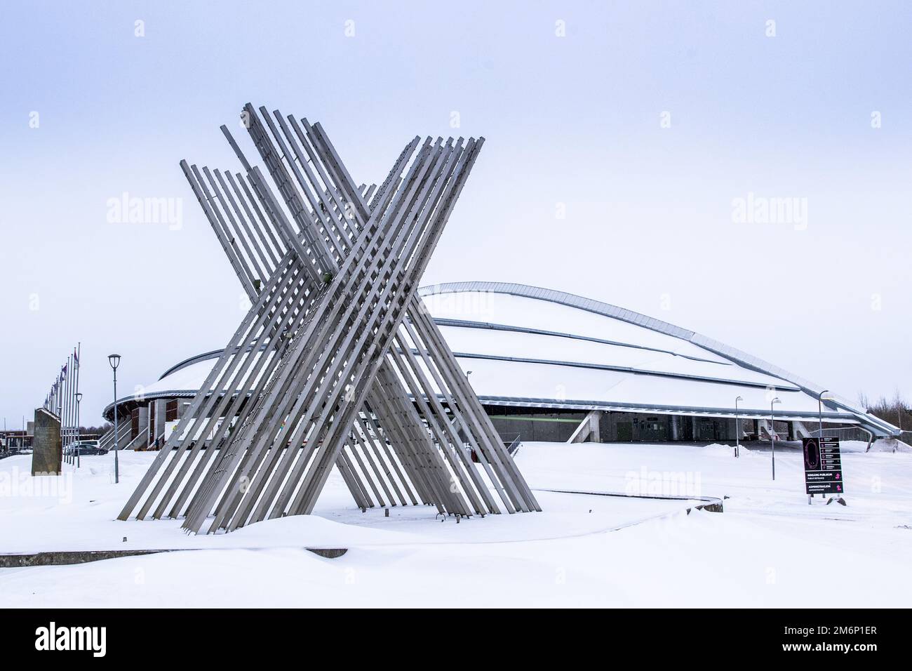 HAMAR - Exterior of the Vikingskipet ice stadium, prior to the European ...