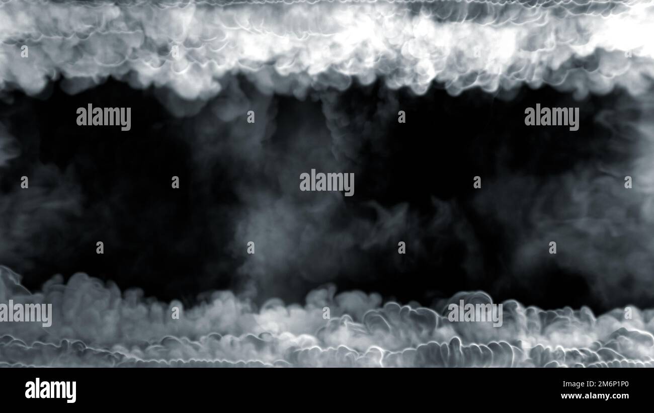 Top - bottom content frame of heavy smoke, isolated - object 3D ...