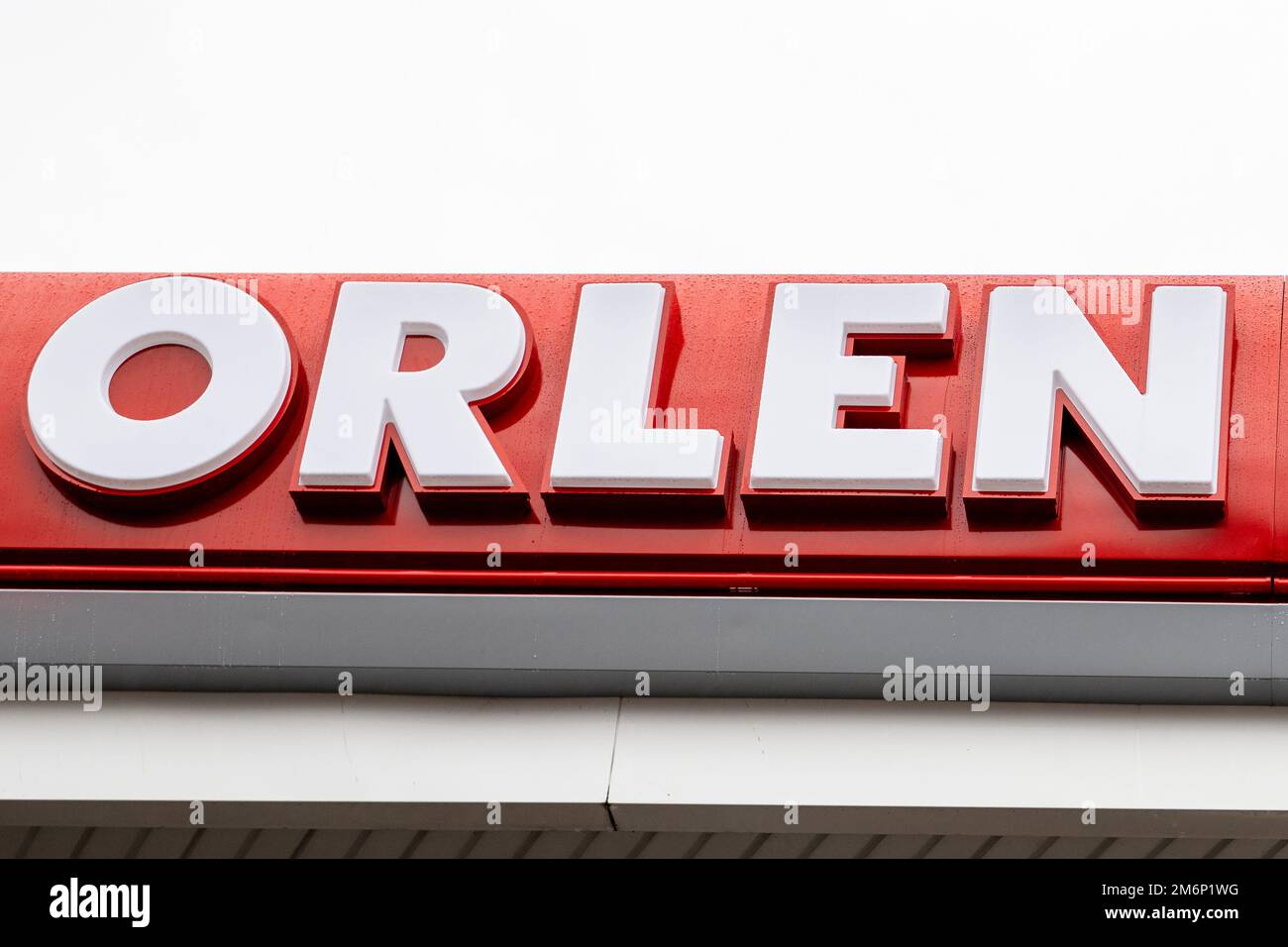 Gdansk, Poland. 05th Jan, 2023. An Orlen petrol station logo is seen in ...