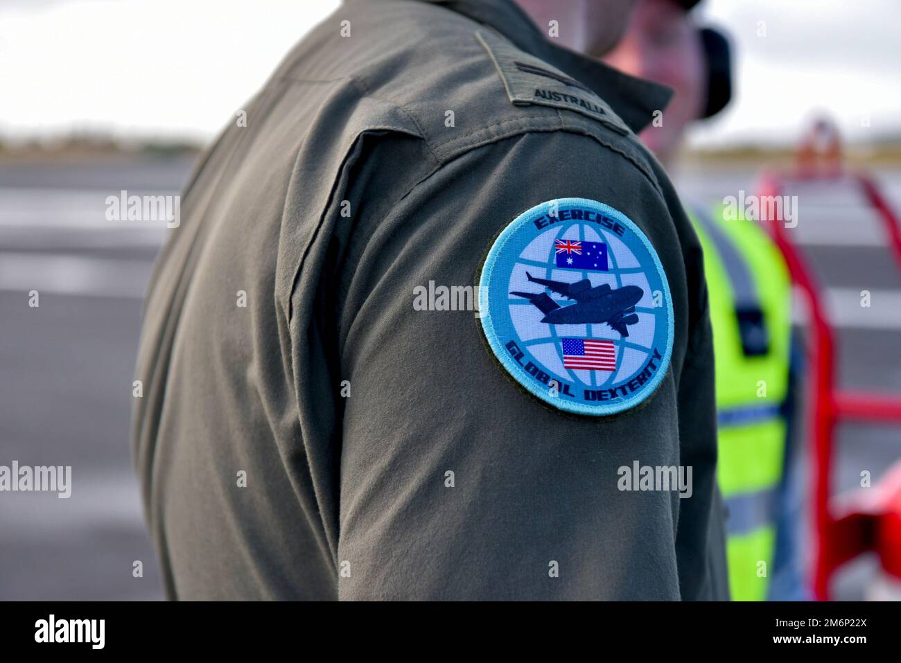 The official patch of Exercise Global Dexterity on the flight suit of ...